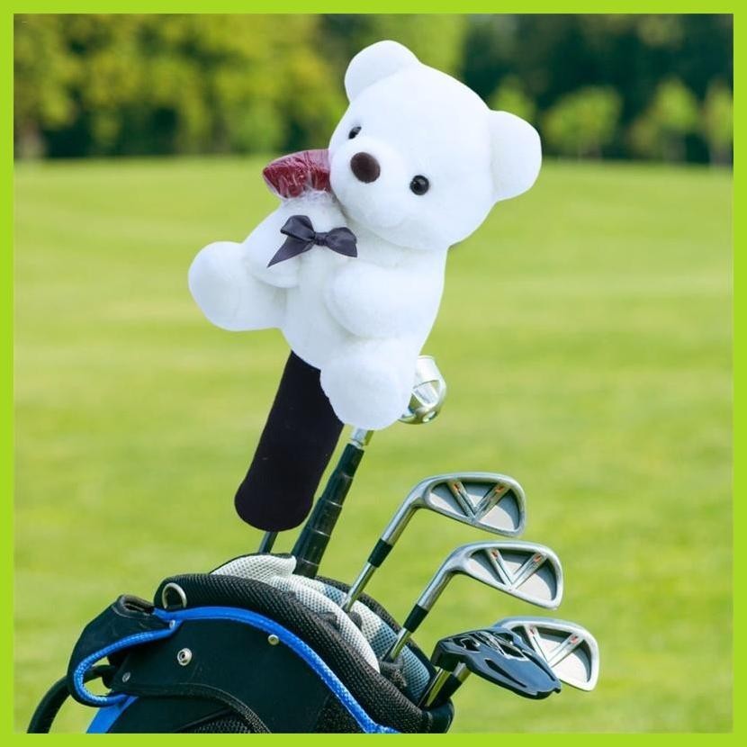 Animal Golf Head Covers Bear Holding Rose Golf Headcovers Kawaii Animal ...