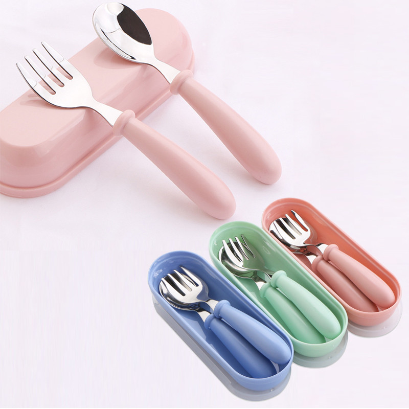 3pcs Children Spoon Forks Box Kids Stainless Steel Kids Cutlery ...