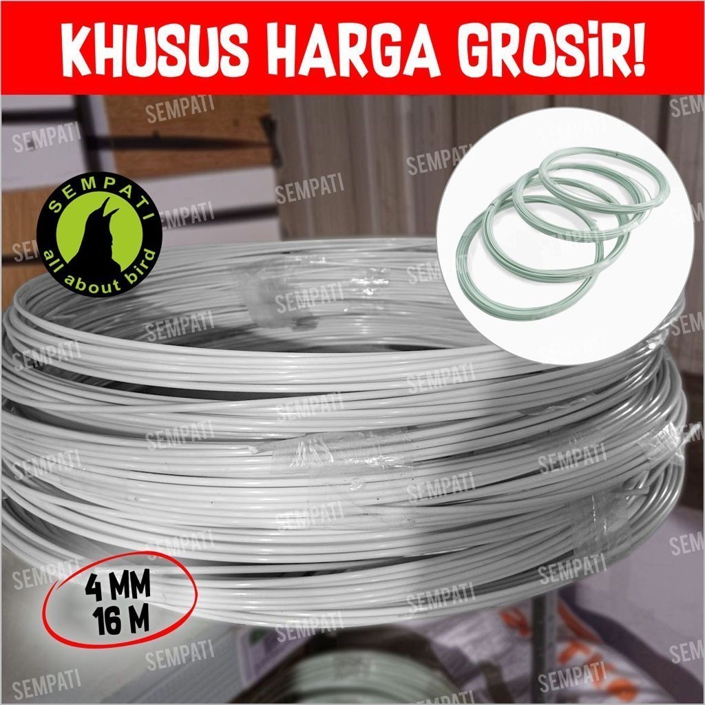 PUTIH Wholesale Spokes Bars Fiber Roll Roll Roll White 4mm 16m Spokes Cage Magpie Bird Lovebird ...