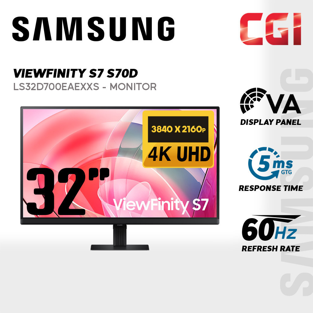 Samsung 32" Viewfinity S70D LS32D700EAEXXS VA 4K UHD HDR10 60Hz 5ms Eye ...
