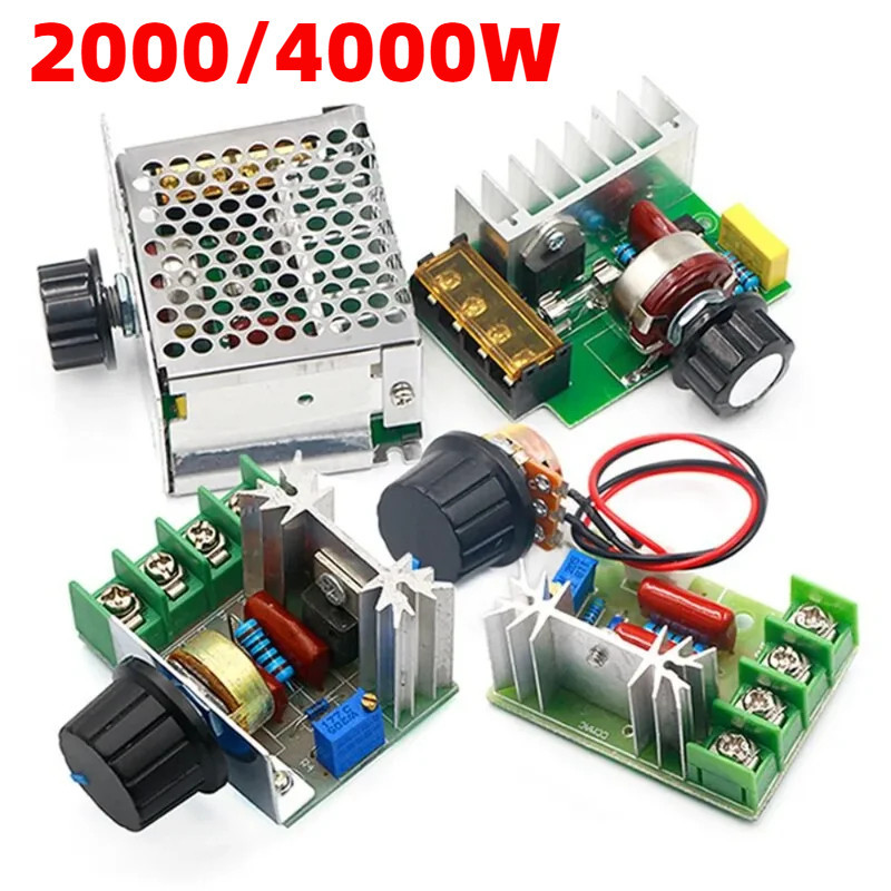 2000W 4000W AC 110V-220V SCR Adjustable Motor Speed Controller Control ...