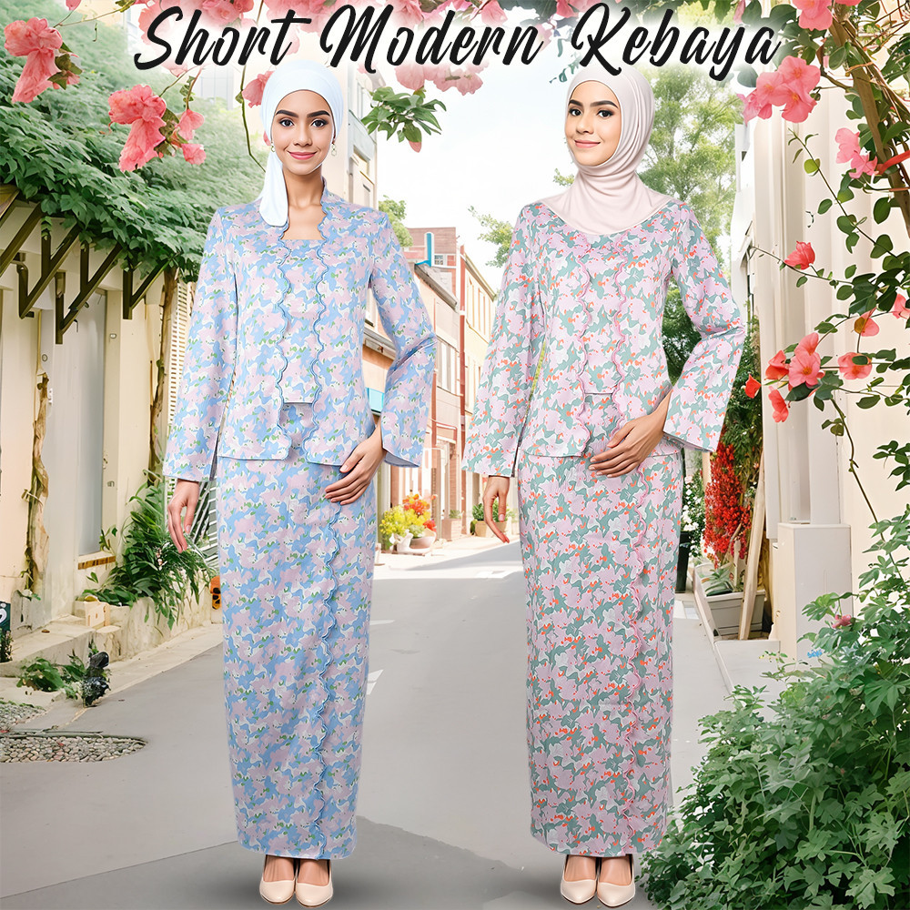 Floral Baju Kurung Moden Ironless Sulam Mini Kurung Muslim Set Perempuan Bridesmaids Kurung Baju ...