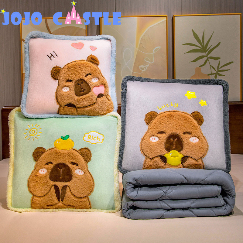 JOJO CASTLE Cute Capybara Animal Pillow 2 In 1 Cushion Pillow with ...