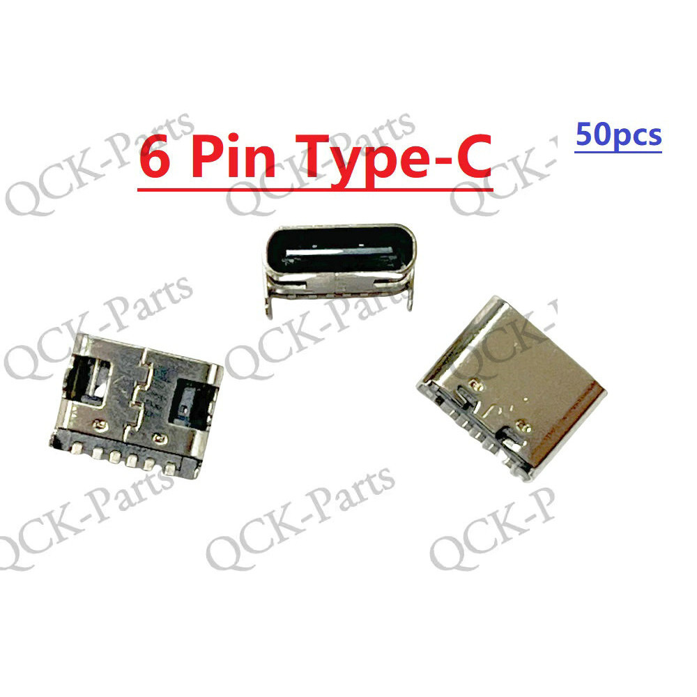 5-50pcs 6 Pin Type-C USB Charging Dock Charger Port Jack Socket ...