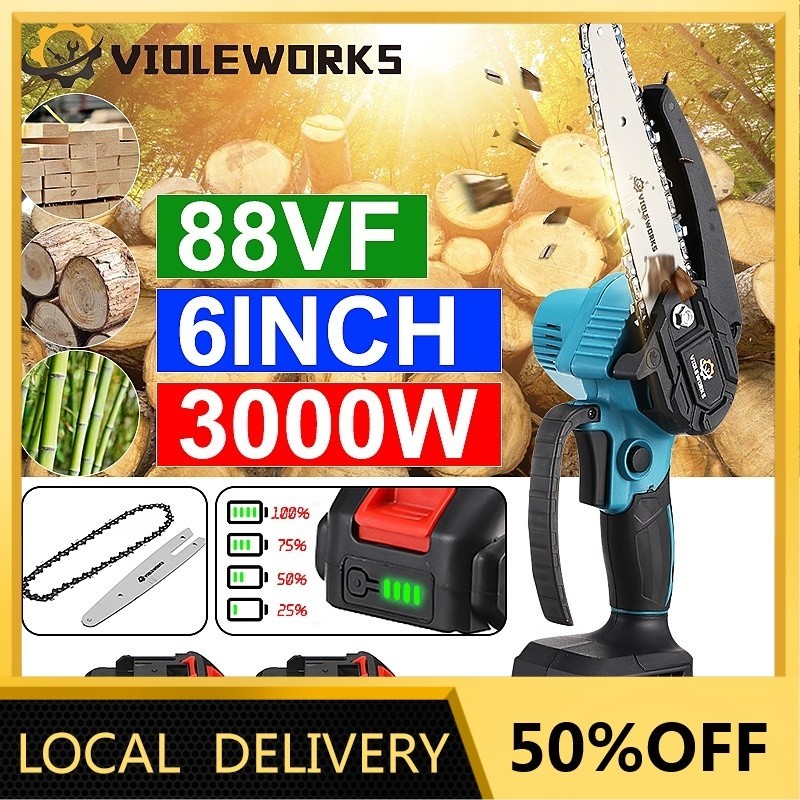 3500W 6 Inch Mini Electric Chain Saw With Battery Indicator ...