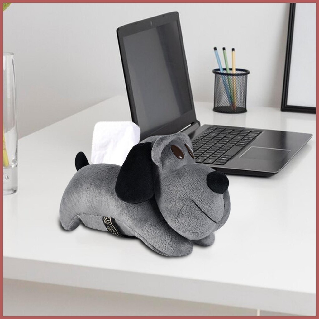Dog Plush Car Tissue Holder Cute Plush Animal Cartoon Car Tissue Box ...