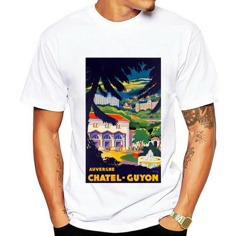 Men t-shirt Vintage Travel Poster France Auvergne Chatel Guyon tshirt men t shirt | Shopee Malaysia