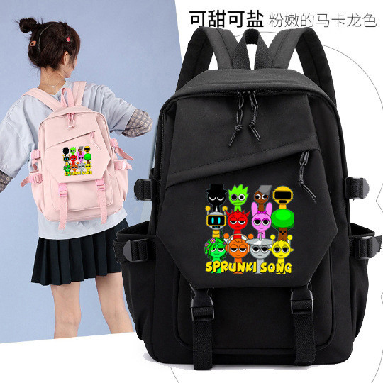 Sprunki sprunki cartoon game printed backpack student canvas bag ...
