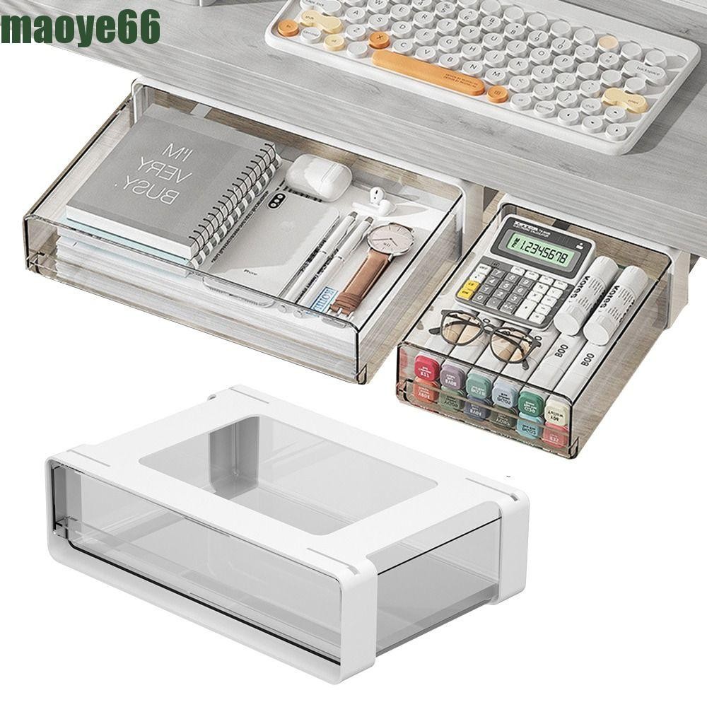 MAOYE Under Desk Drawer, Self-Adhesive Slide-out Cabinet Storage ...