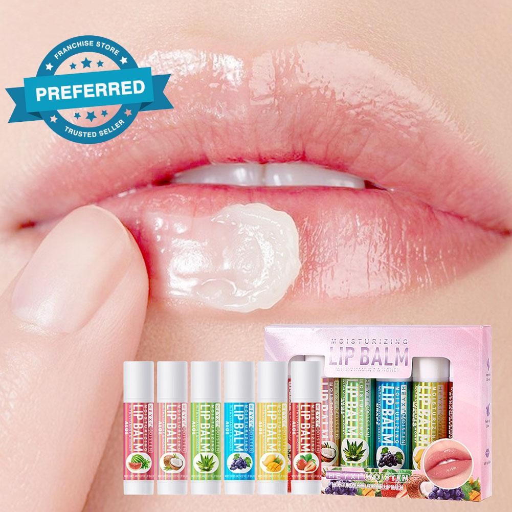 Fruity Lip Balm Set Moisturizing Clear Lip Prime Stick Gloss Lip Long ...