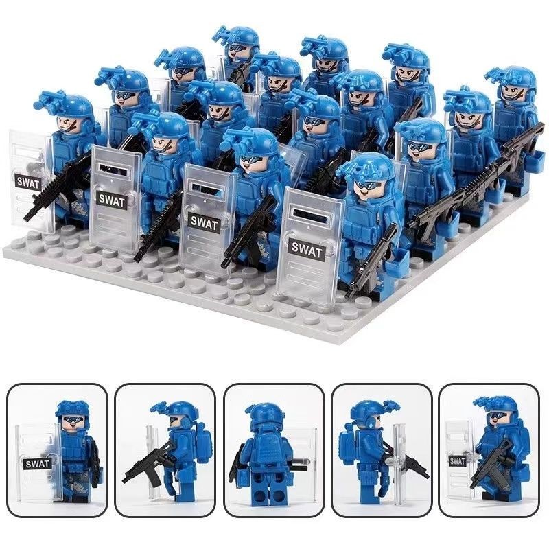 Compatible Lego Things Minifigure Camouflage Ghost SWAT Commando Boy ...