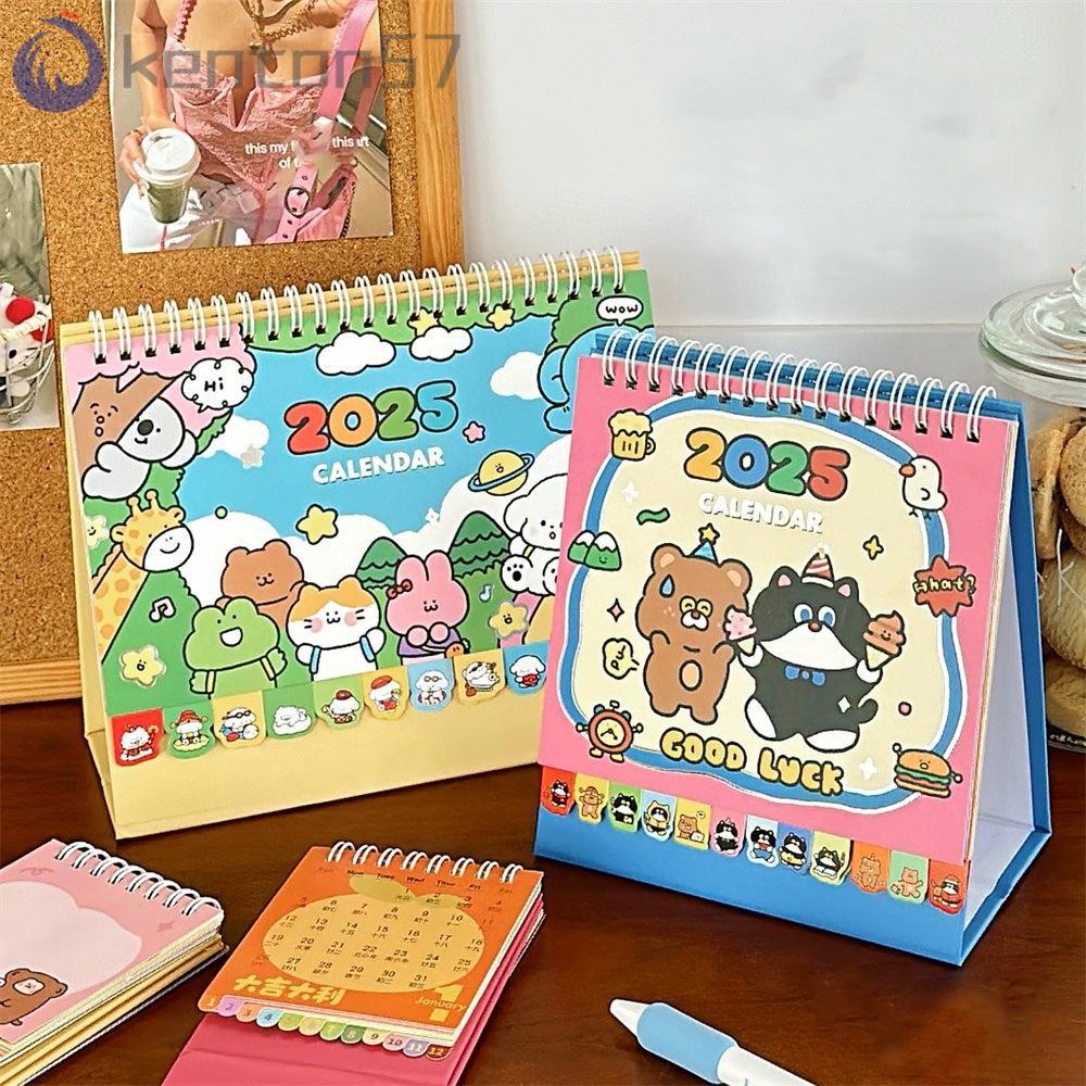KENTON Desktop Calendar, Planning Standing Flip Cartoon Calendar ...