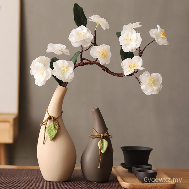 Pasu Seramik Gaya Zen Jepun Peach Blossom Lilin Plum Blossom Seni ...