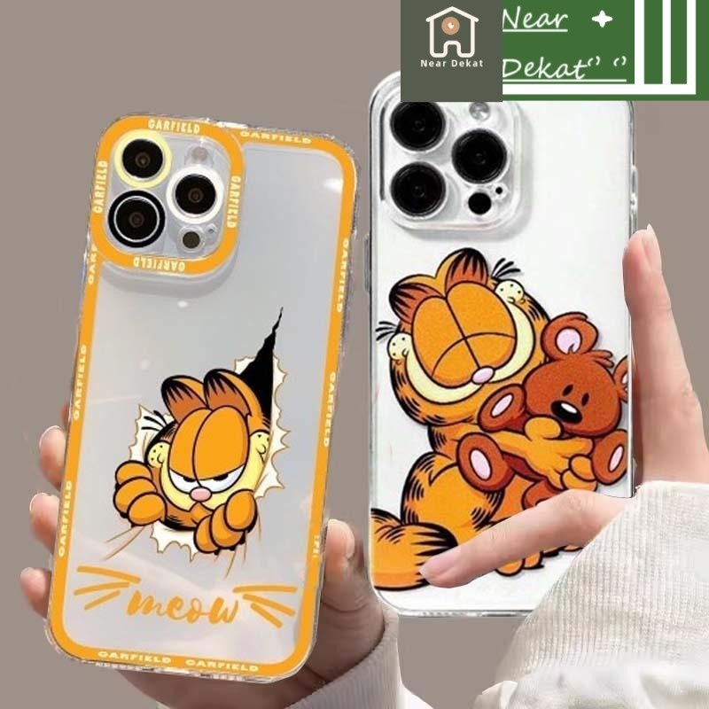 HJcolorManyArtWedge Cartoon Cat Garfield Phone Casing For Iphone 15 Pro ...