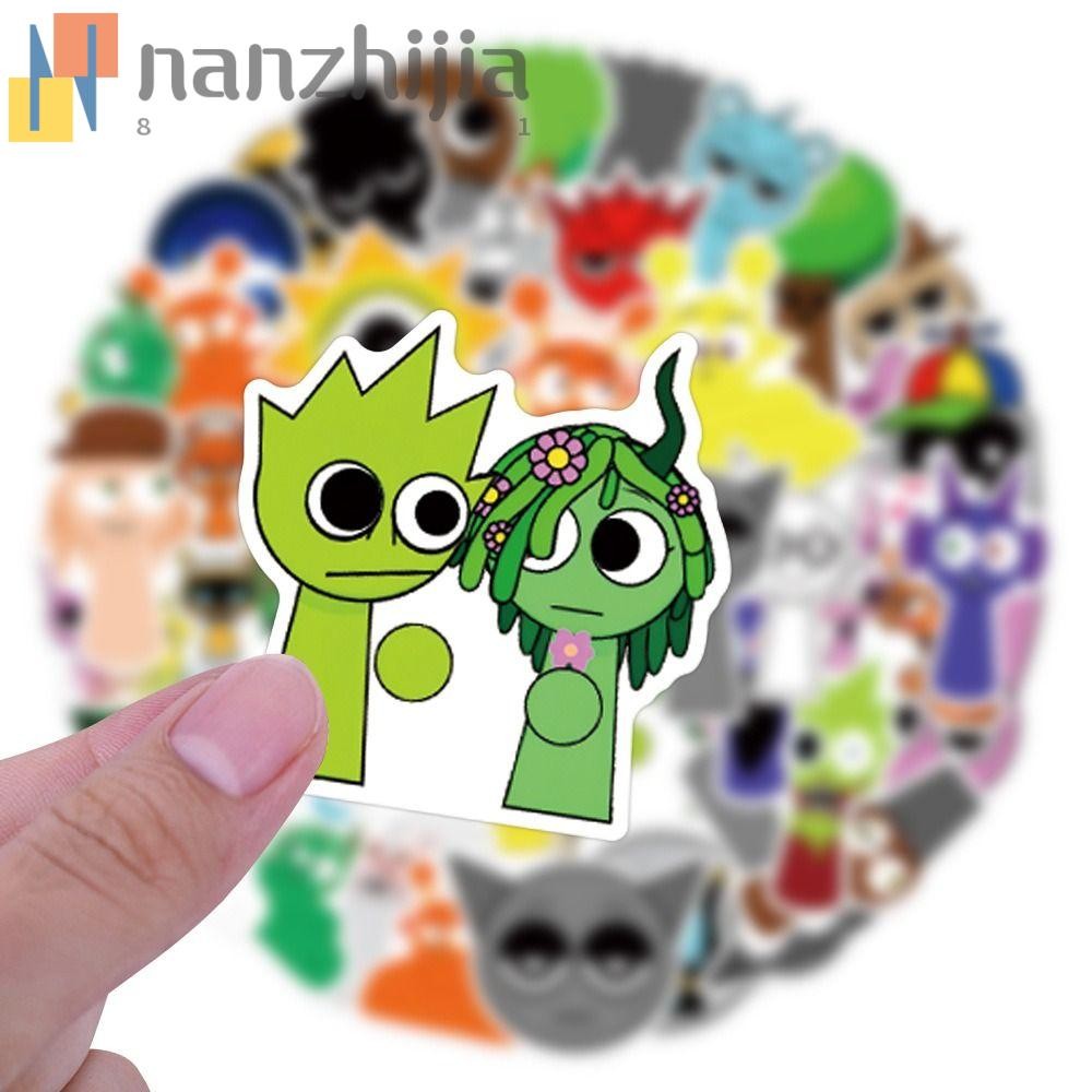 NANZHIJIA 55pcs/set Incredibox Sprunki Sticker, PVC Oren Wenda Game ...