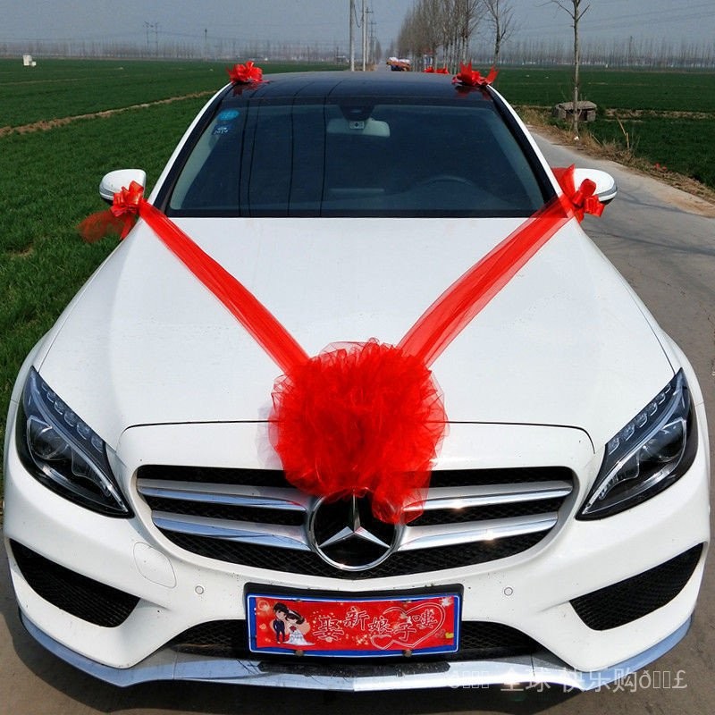 Wedding Car Head Decoration Main and Side Wedding Car Decoration Set ...