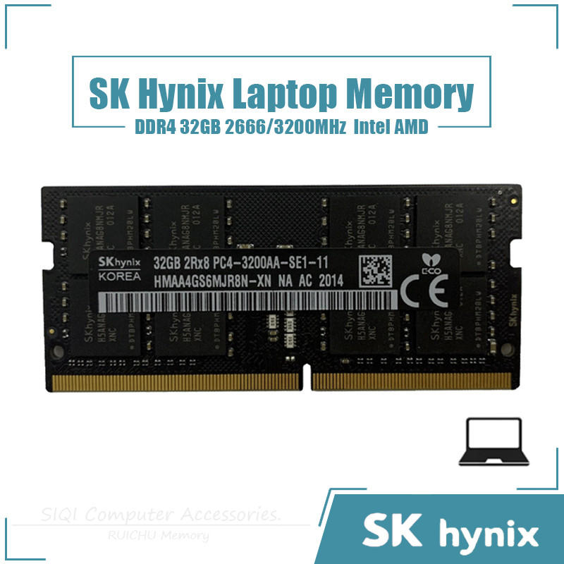 SK Hynix 32GB DDR4 3200MHz 2666MHz Laptop RAM Memory Compatible with ...