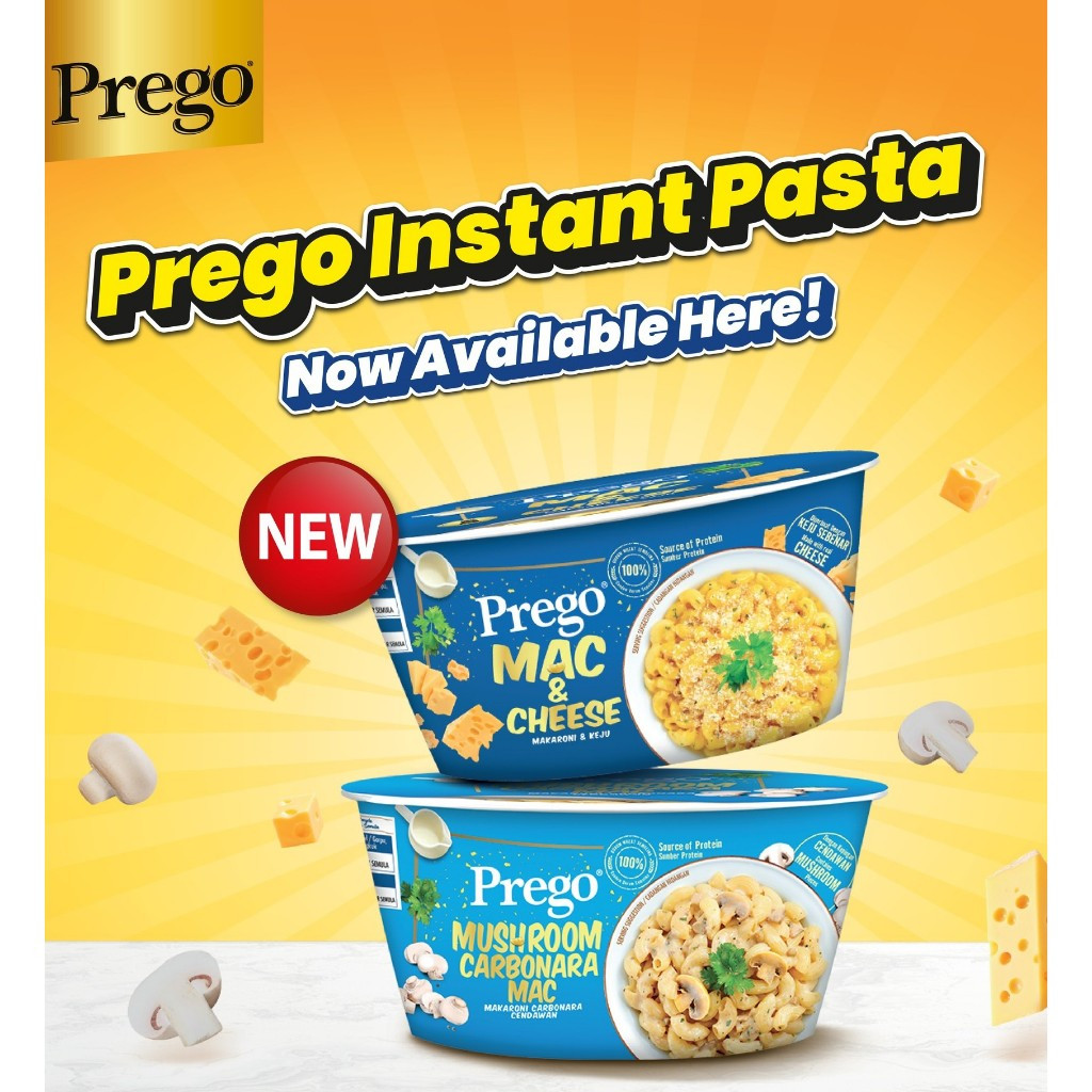 Prego Mushroom Carbonara Mac & Mac & Cheese Instant Pasta Bowl – Quick ...