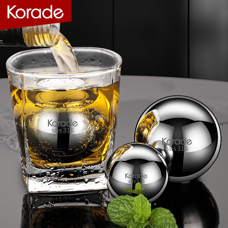 316 Stainless Steel Large Ice Ball Mold Whiskey Metal Frozen Ice Handy ...