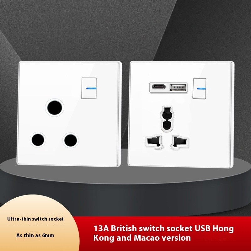 13a British Standard British USBTYPEC Switch Socket Hong Kong Version ...