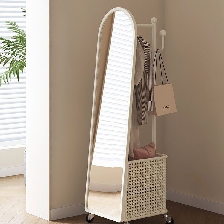Cream wind full body mirror rotating full-length mirror fitting mirror ...