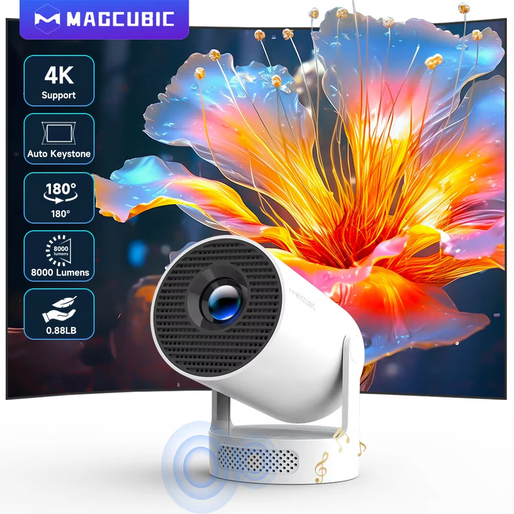 Magcubic HY300 Pro+ 4K ultra hd portable projector 290ANSI Native 720P Wifi 6 home Cinema 5W ...
