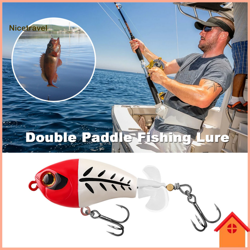 [Ni] Rotating Propellers Fishing Lure Topwater Fishing Lure with Double ...