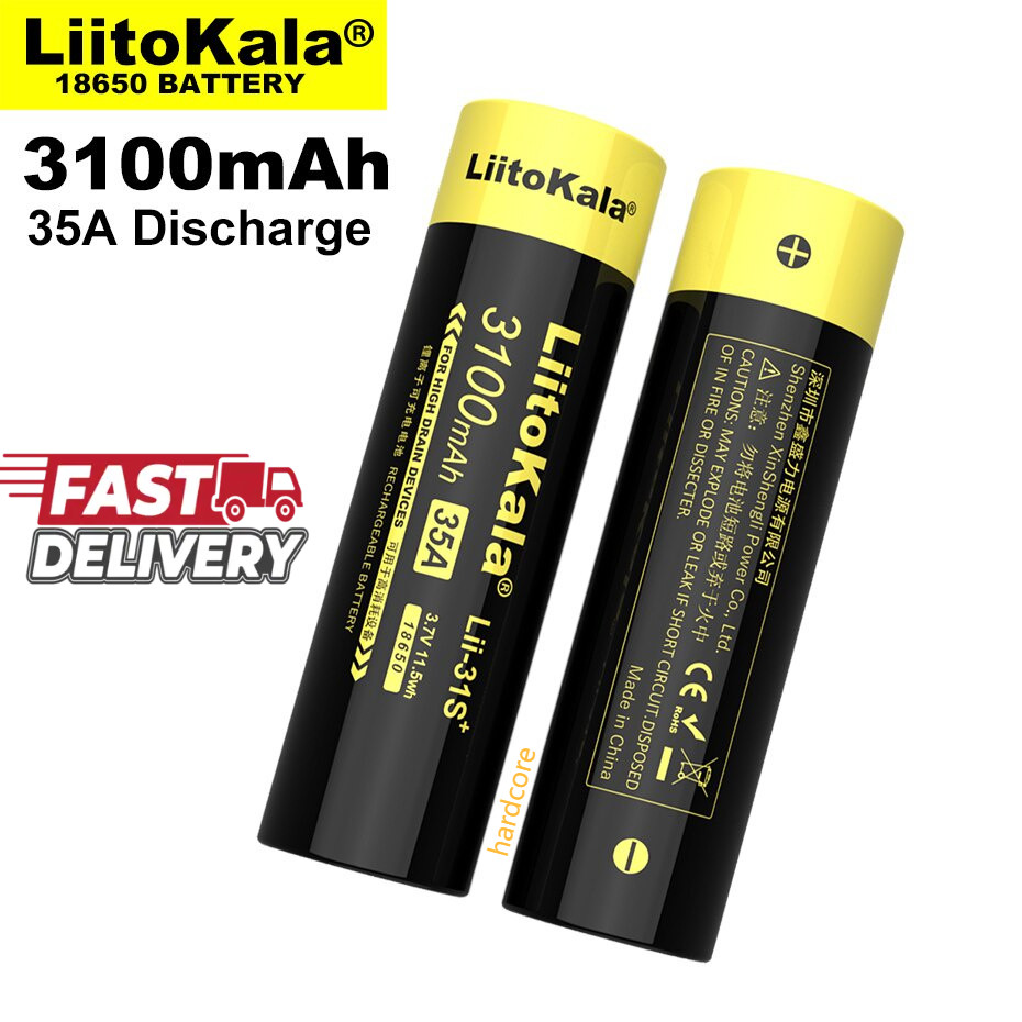ORIGINAL LiitoKala Lii-31S+ 18650 Battery 3.7V Li-ion 3100mAh 35A high ...