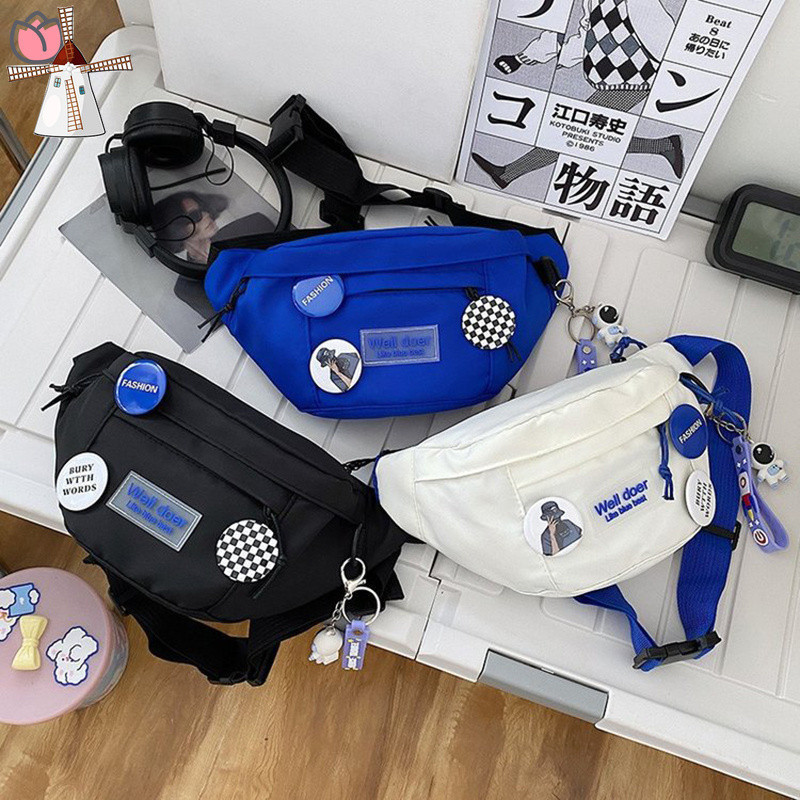 Trendy Brand Japanese Chest Bag Men's Ins Simple Shoulder Bag Waist Bag ...