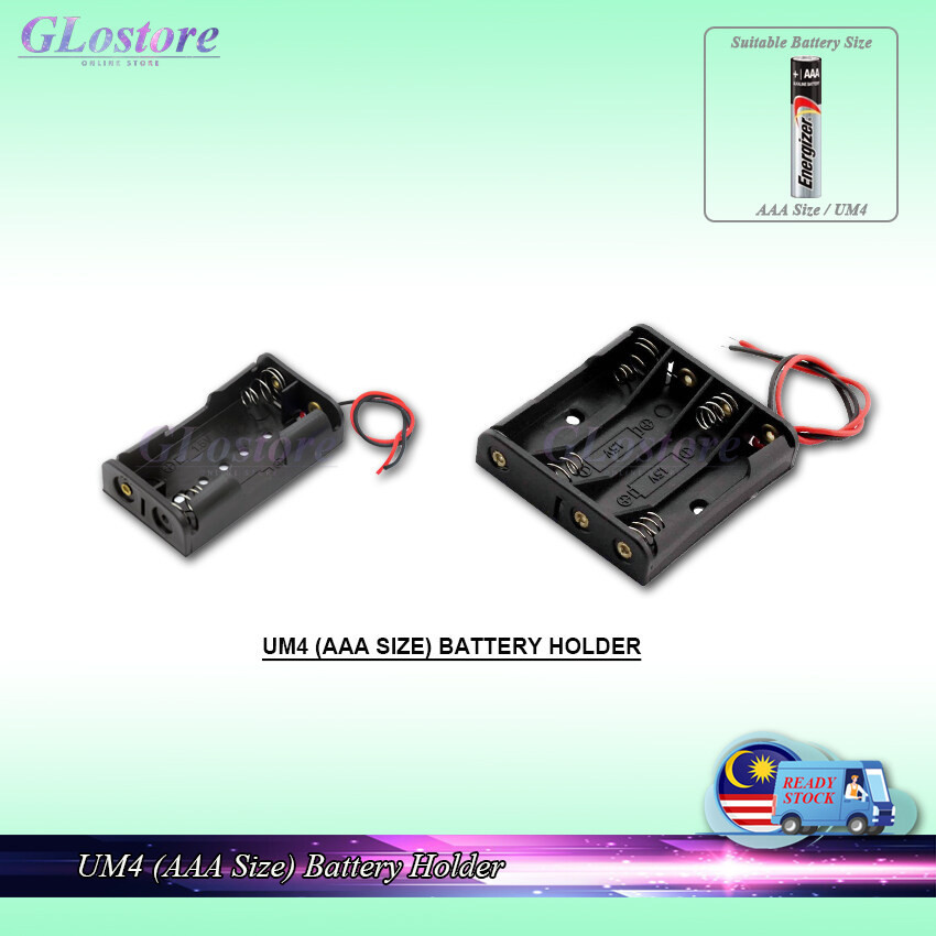 AAA SIZE BATTERY HOLDER WITH WIRES UM4X2 UM4X4 PEMEGANG BATERI SAIZ AAA ...