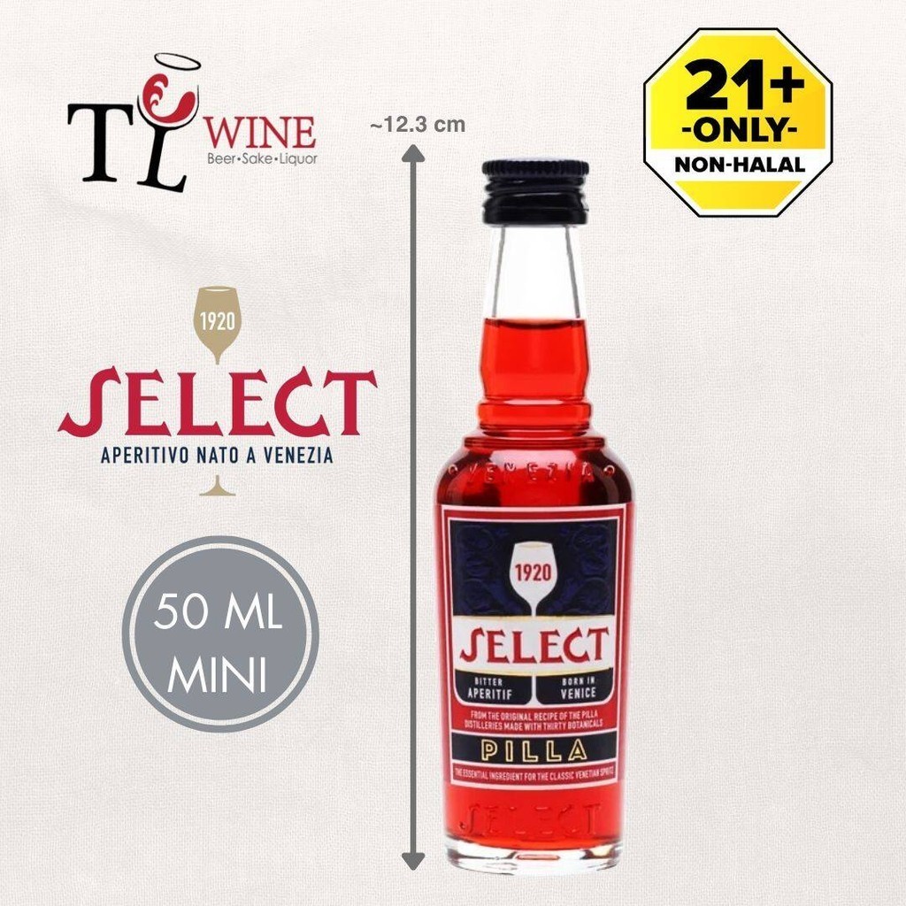 SELECT Bitter Aperitif PILLA 50ml 5cl miniature Mini ALC: 17.5% Duty ...