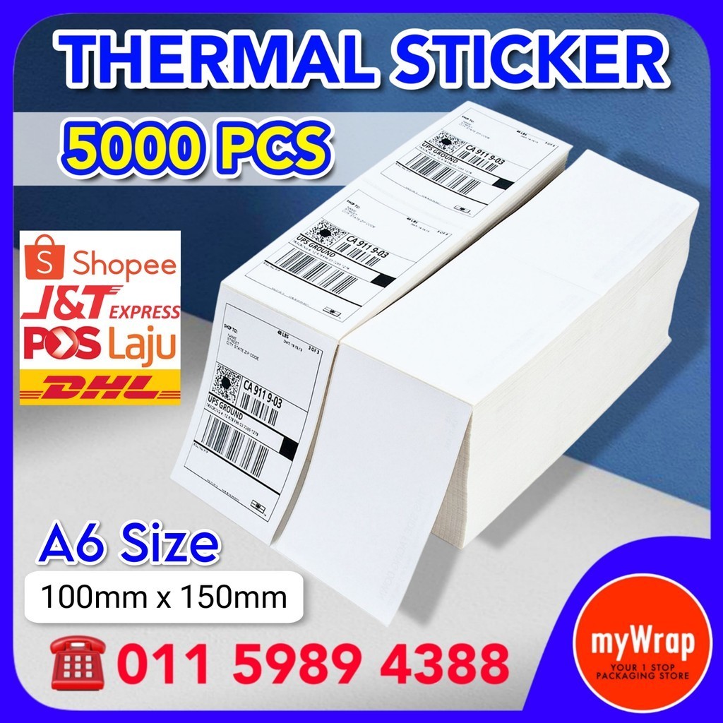 5000PCS Thermal Sticker A6 100x150mm / 10*15cm Thermal Paper Shipping ...