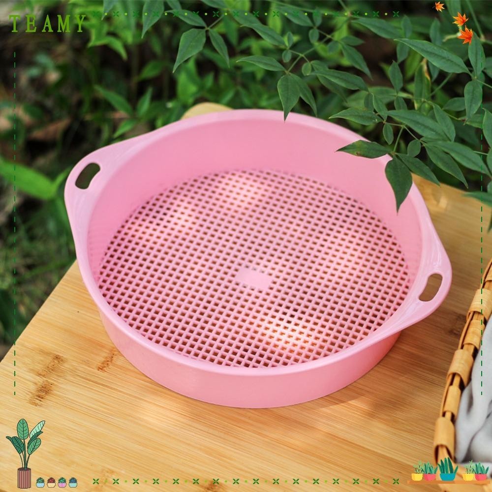 TEAMY Soil Sieve Sifter, Plastic Garden Tool Round Sifting, Portable ...
