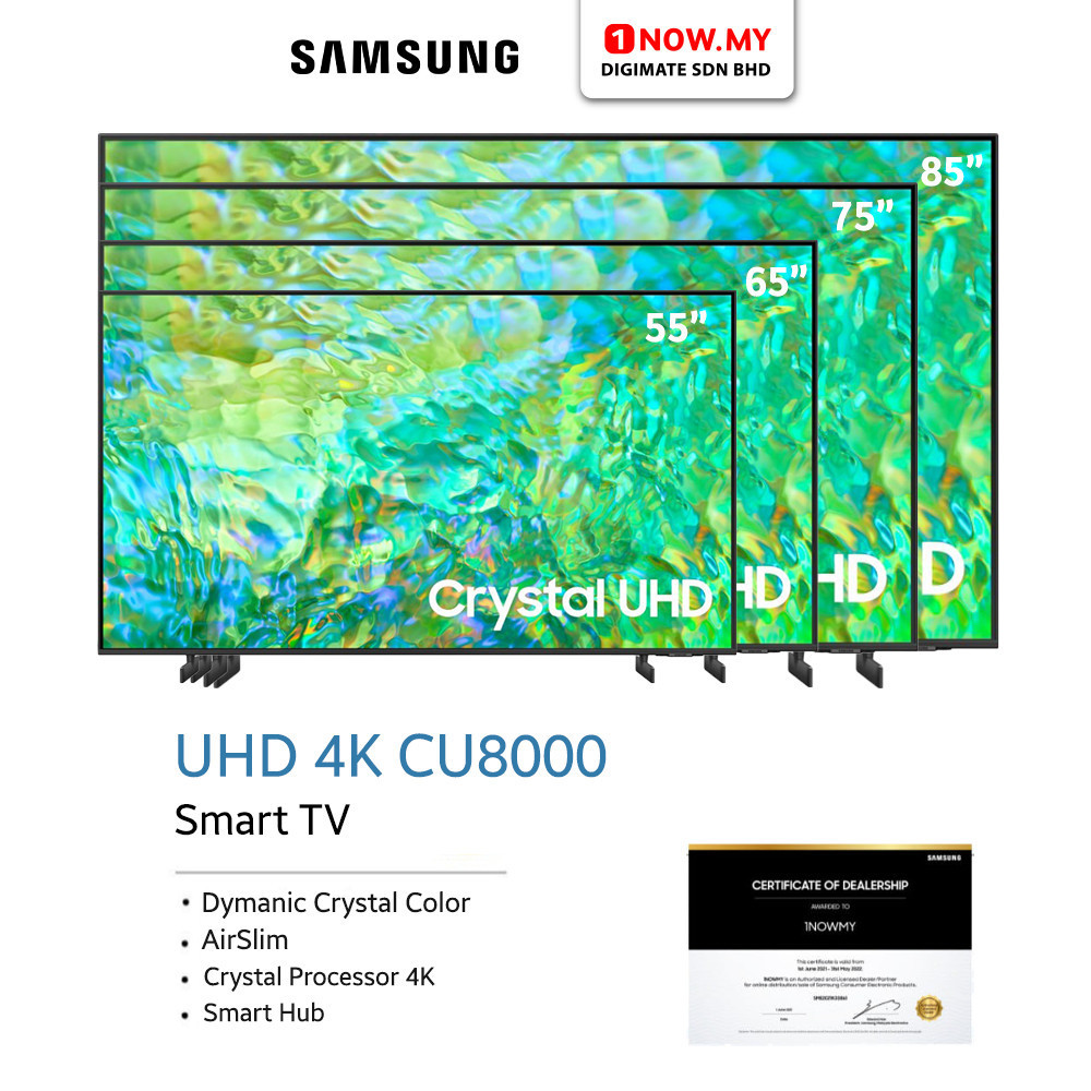 SAMSUNG (55"/65"/75"/85") CU8000 Crystal UHD 4K Smart TV UA55/65/75 ...