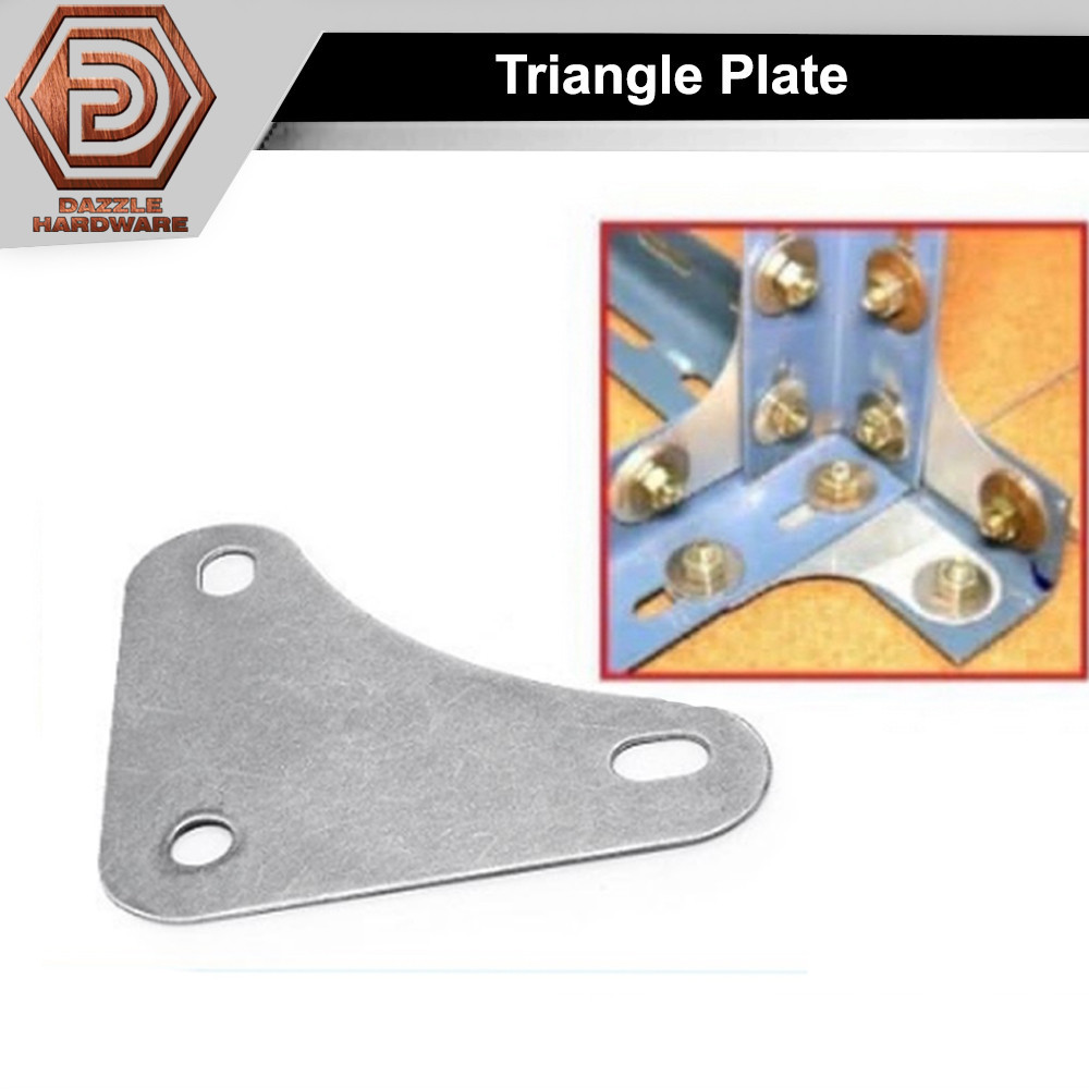 Slotted bar triangle plate shelf triangle bracket besi tepi rak besi ...