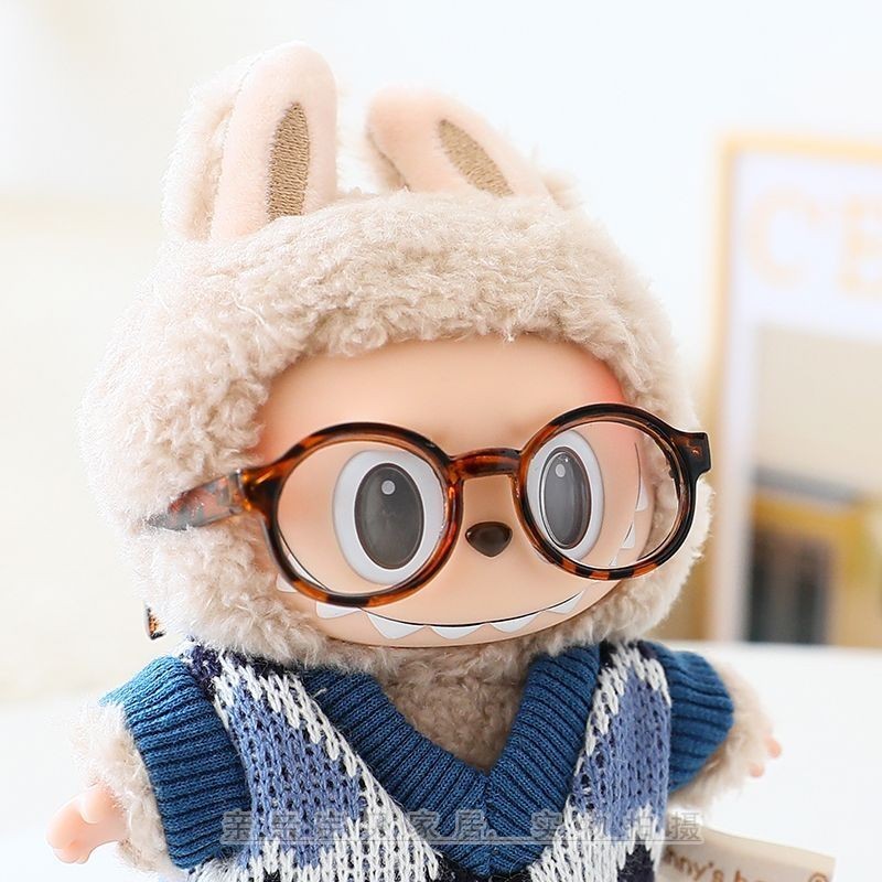 Labubu Glasses Macaron 17cm labubu Vinyl Doll Mystery Box Pop Mart ...