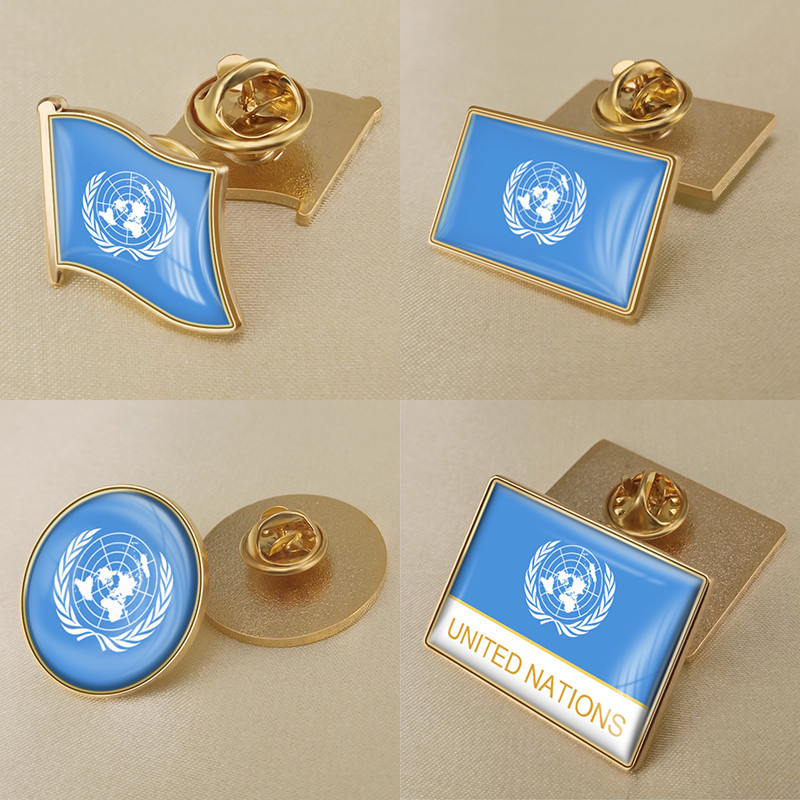 UN Flag Pin Emblem United Nations Badge Flags of the World Country Flag ...