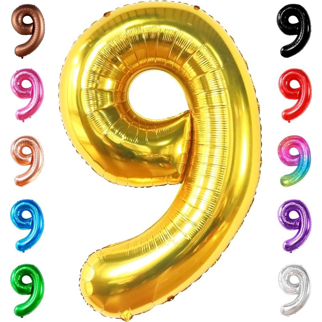 Giant Checkered Number 9 Balloon - 40 Inch | Checkered 9 Balloon | 9 ...