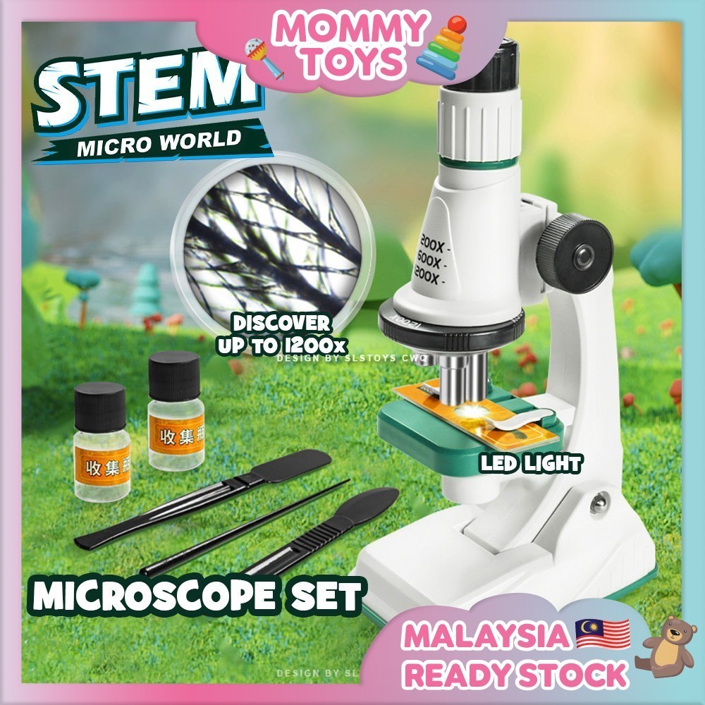 STEM Microscope Complete Tool Set With Light And 1200x Scope Science ...