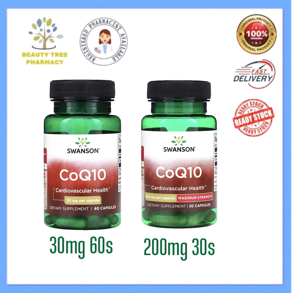 Swanson CoQ10 30mg 60 capsules / Maximum Strength 200mg 30 capsules | Shopee Malaysia