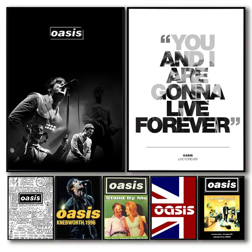 Classic Oasis Band Popular Music Frameless Poster Kraft Club Bar Paper ...
