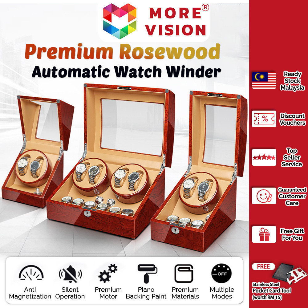 Elegant Watch Winder Wooden Box Winding Device USB Single Double ...
