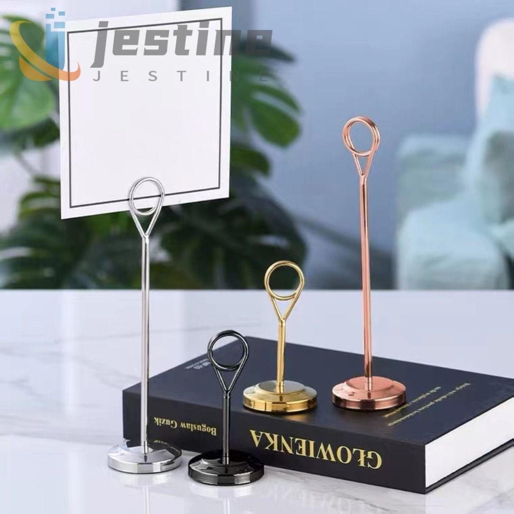 JESTINE Stainless Steel Round Photo Clip, Durable Cute Place Card ...
