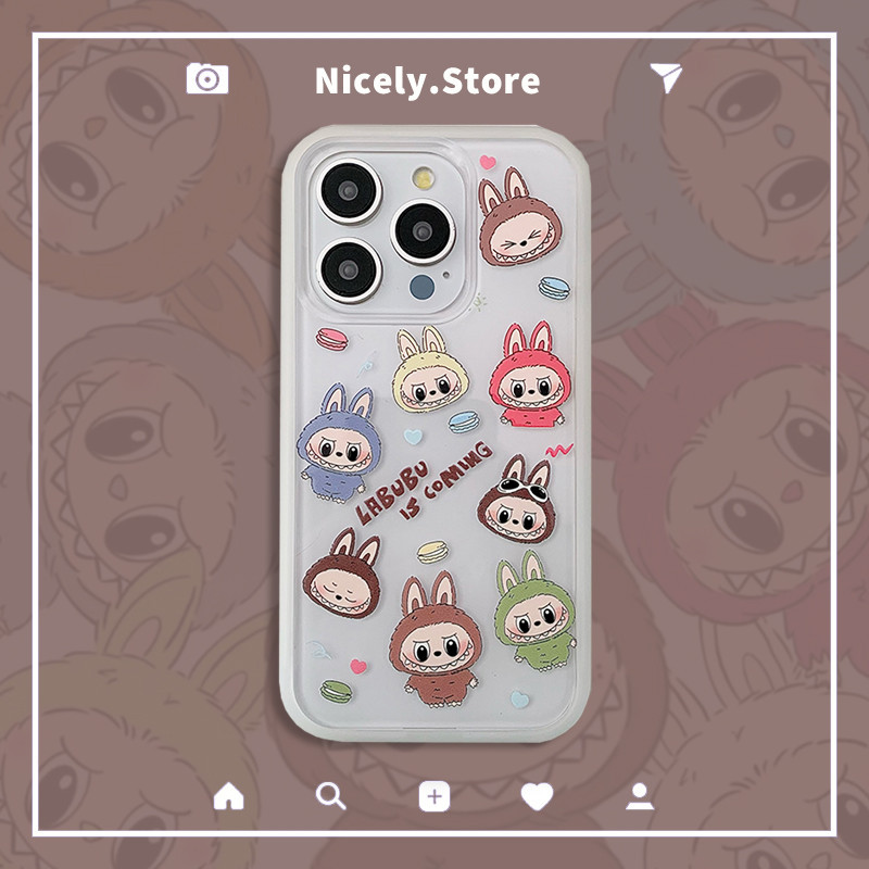 Cartoon 2 in 1 Popmart Labubu Monster Phone Case Compatible for iPhone ...