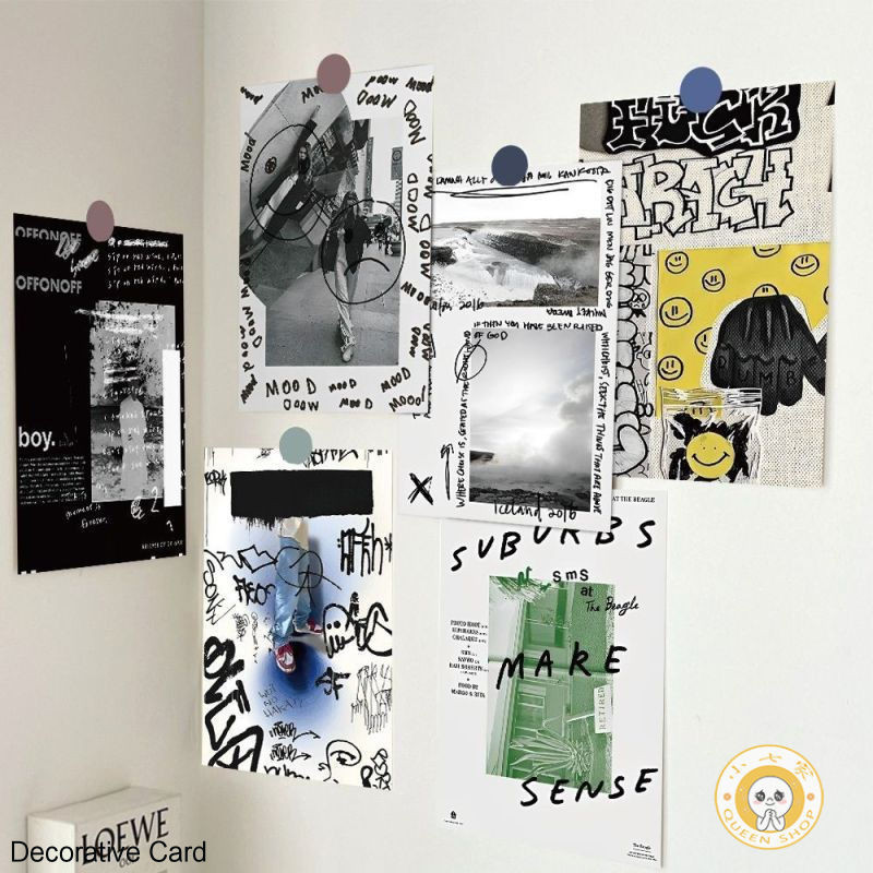 20 Sheets Graffiti Poster Card Niche High-end Interior Wall Photo ...