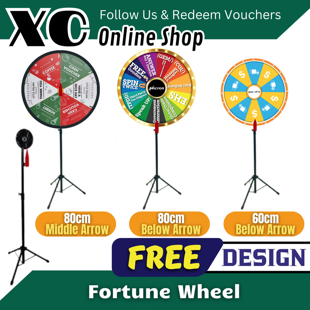Fortune wheel stand with printing Roda Impian Spin And Win 轮盘 80cm or ...