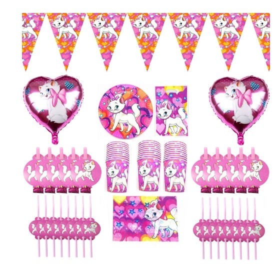 Disney Marie Cat Theme Children's Banquet Decoration Birthday Party ...