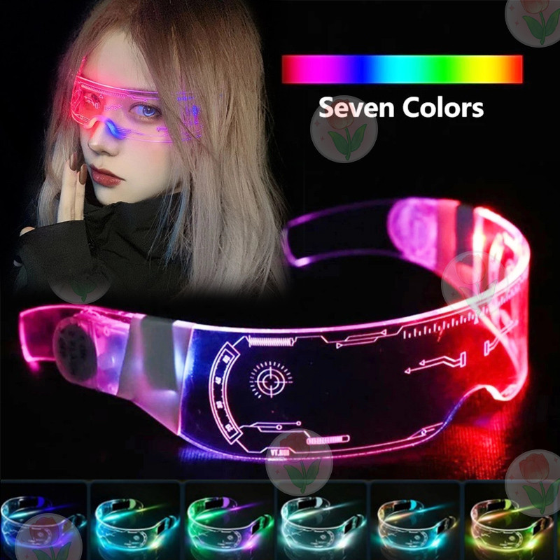 Lampu Raya LED Glasses EL Wire Neon Party Luminous Glasses Wire Neon ...