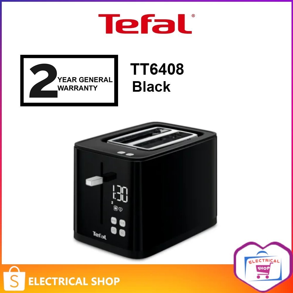TEFAL Toaster TT6408 DIGITAL 2-slice Smart Toaster thick slice ...