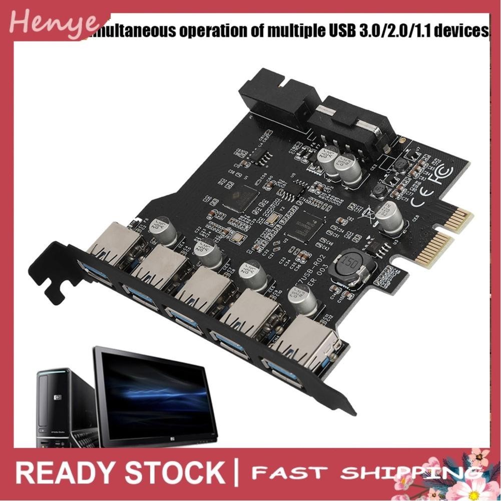 Henye fosa PCI-E to 5 Port USB 3.0 19 Pin PCI Express Expansion Card ...